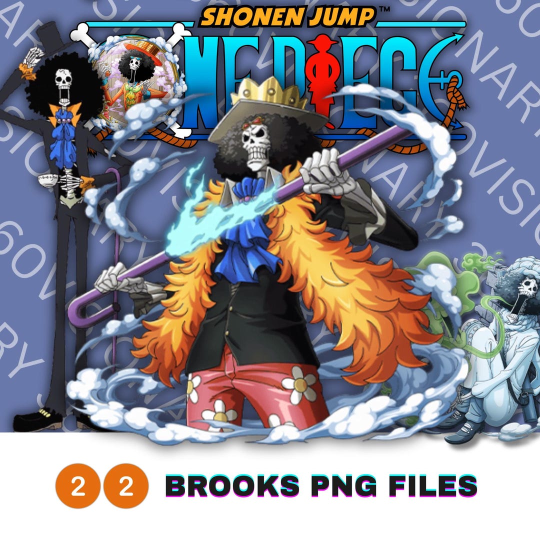 Brook One Piece PNG Bundle – 23 Digital Files | Anime Transparent ...