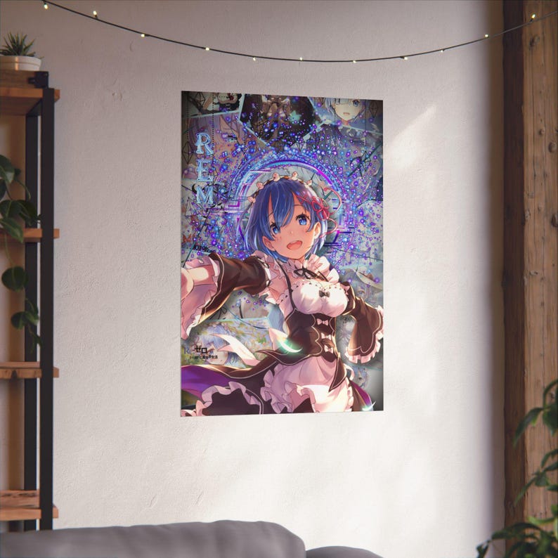 Custom Rem Anime Vertical Poster, Re Zero Matte Wall Art Print ...