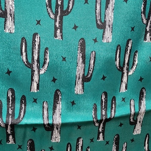 Wild Rag - Green With Cactus, Western Wild Rag, Cowboy Western Neck ...