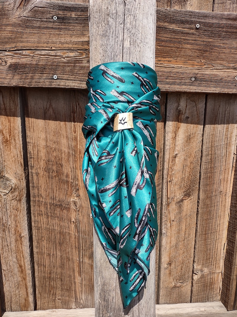 Wild Rag - Green With Cactus, Western Wild Rag, Cowboy Western Neck ...