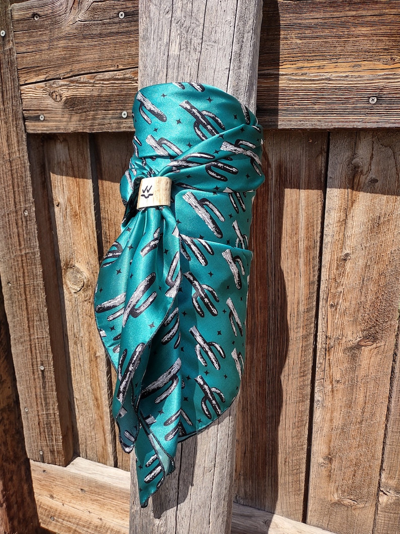 Wild Rag - Green With Cactus, Western Wild Rag, Cowboy Western Neck ...