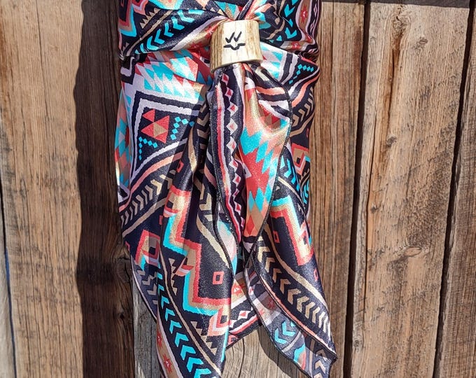 Wild Rag, Aztec Wild Rag, Brown, Blue, Orange Western Wild Rag, Cowboy ...