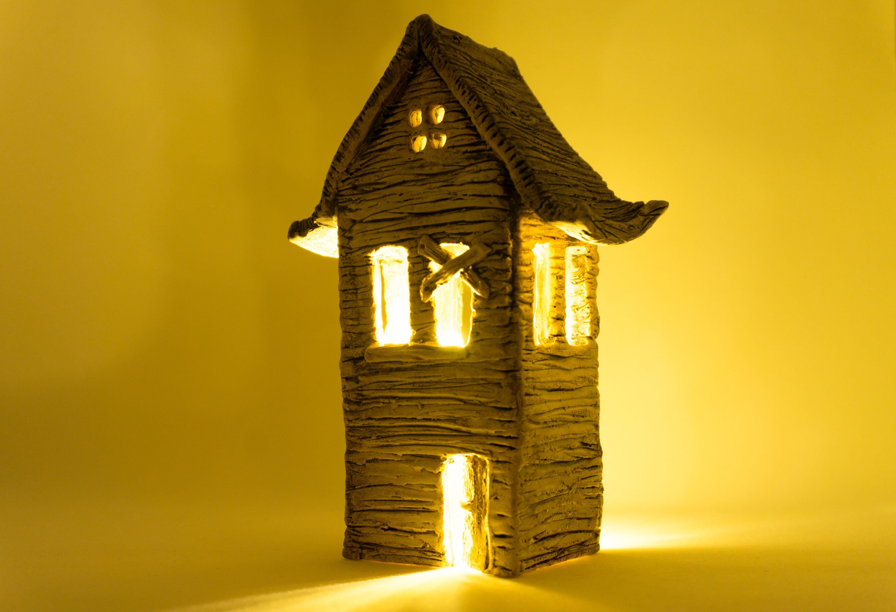 Ceramic Handmade Haunted House Night Lamp Battery Operated - Etsy