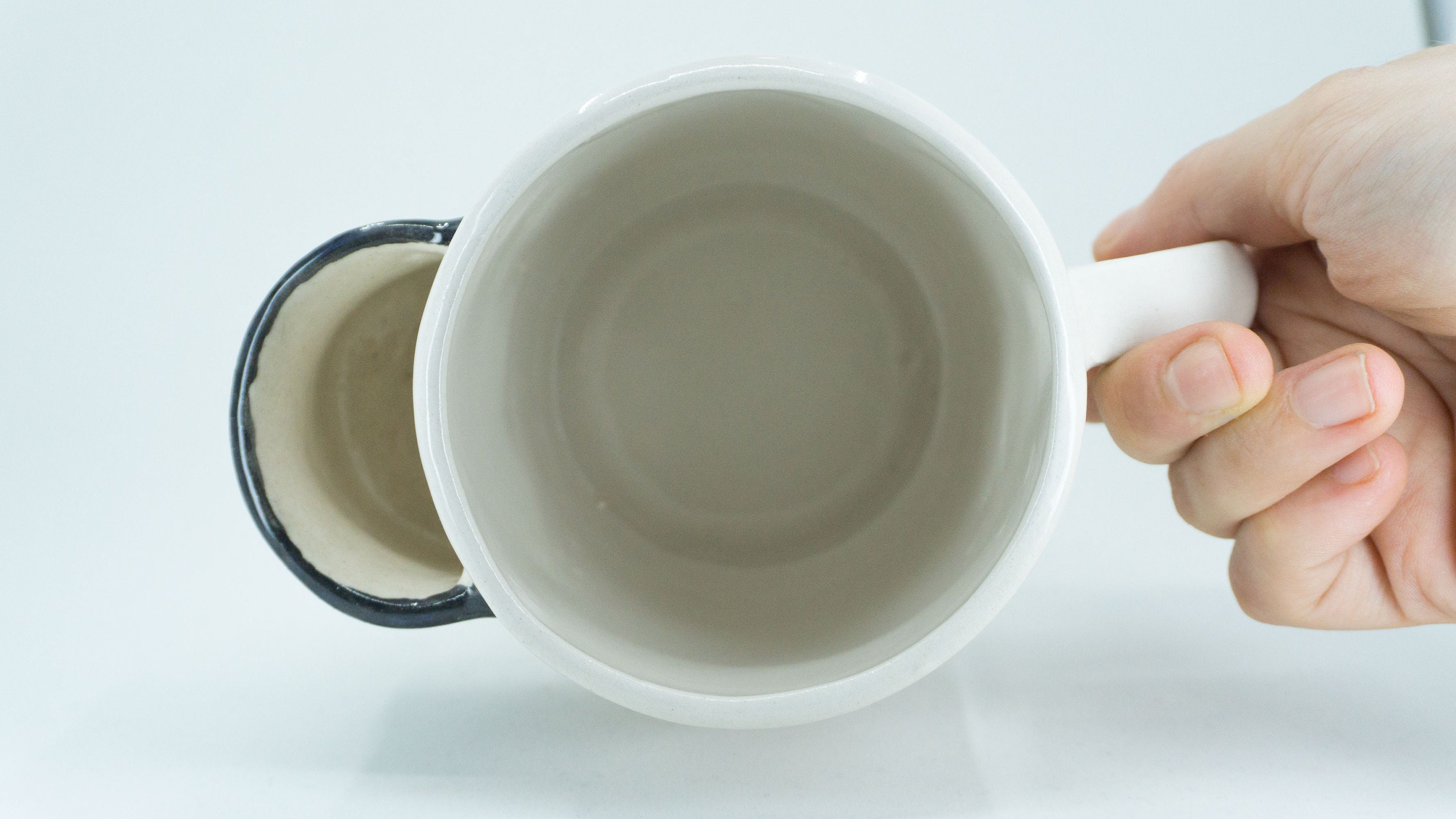 Ceramic Handmade Cute Cookie Holder Mug, Pocketed Coffee , Soup Mug ...