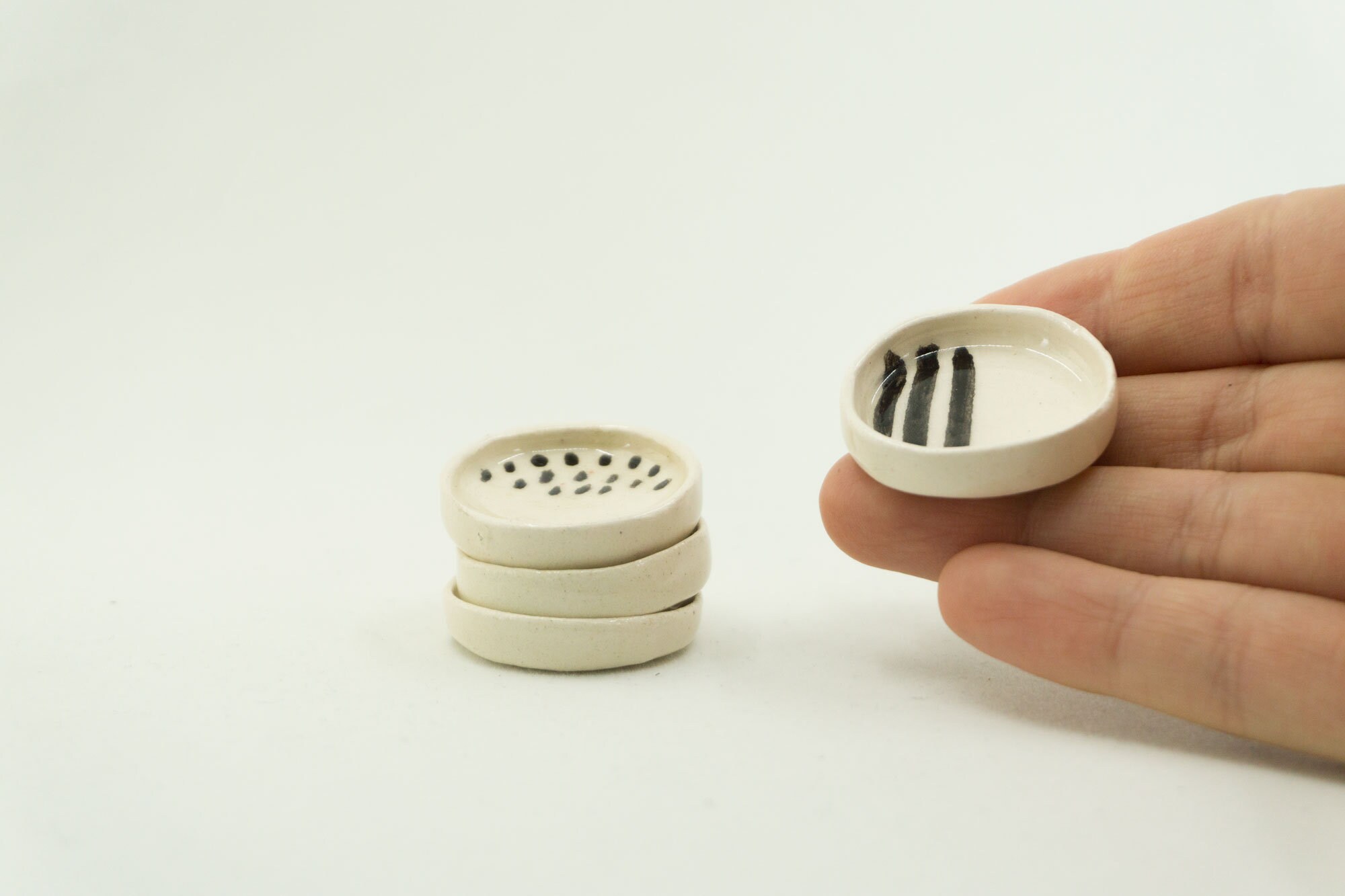 Ceramic Tiny Plates Miniature Handmade Minimal Dollhouse Serving Plate ...