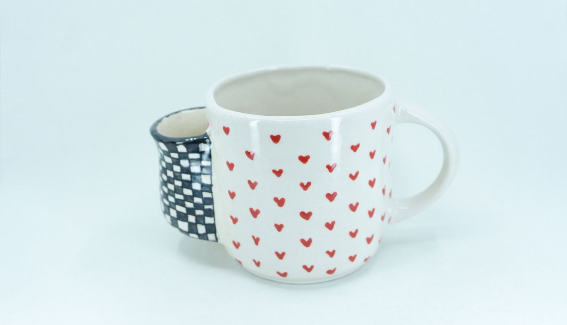 Ceramic Handmade Cute Cookie Holder Mug, Pocketed Coffee , Soup Mug ...