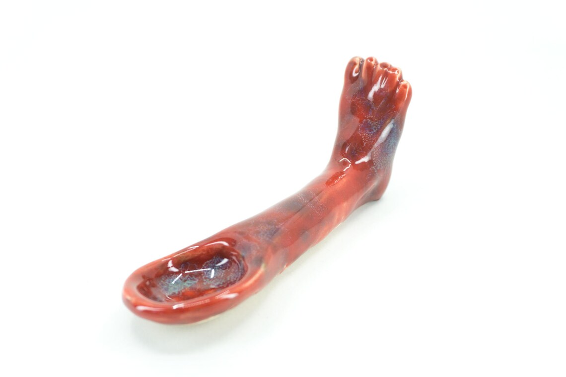Ceramic Handmade Foot Shaped Red Spoon Funny Halloween Gift - Etsy