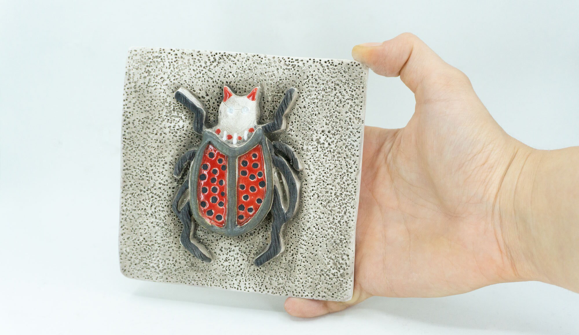 Ceramic Handmade Bugs Tile Set , 4 Piece Handpainted Relief Wall ...