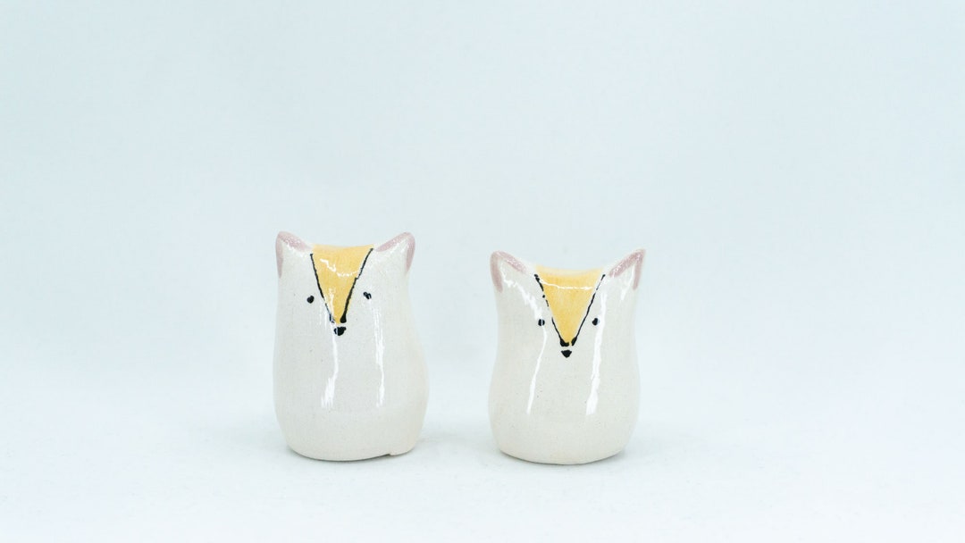 Ceramic Handmade Tiny Foxes Trinket , 2 Pieces Cute Home Decor Gift - Etsy