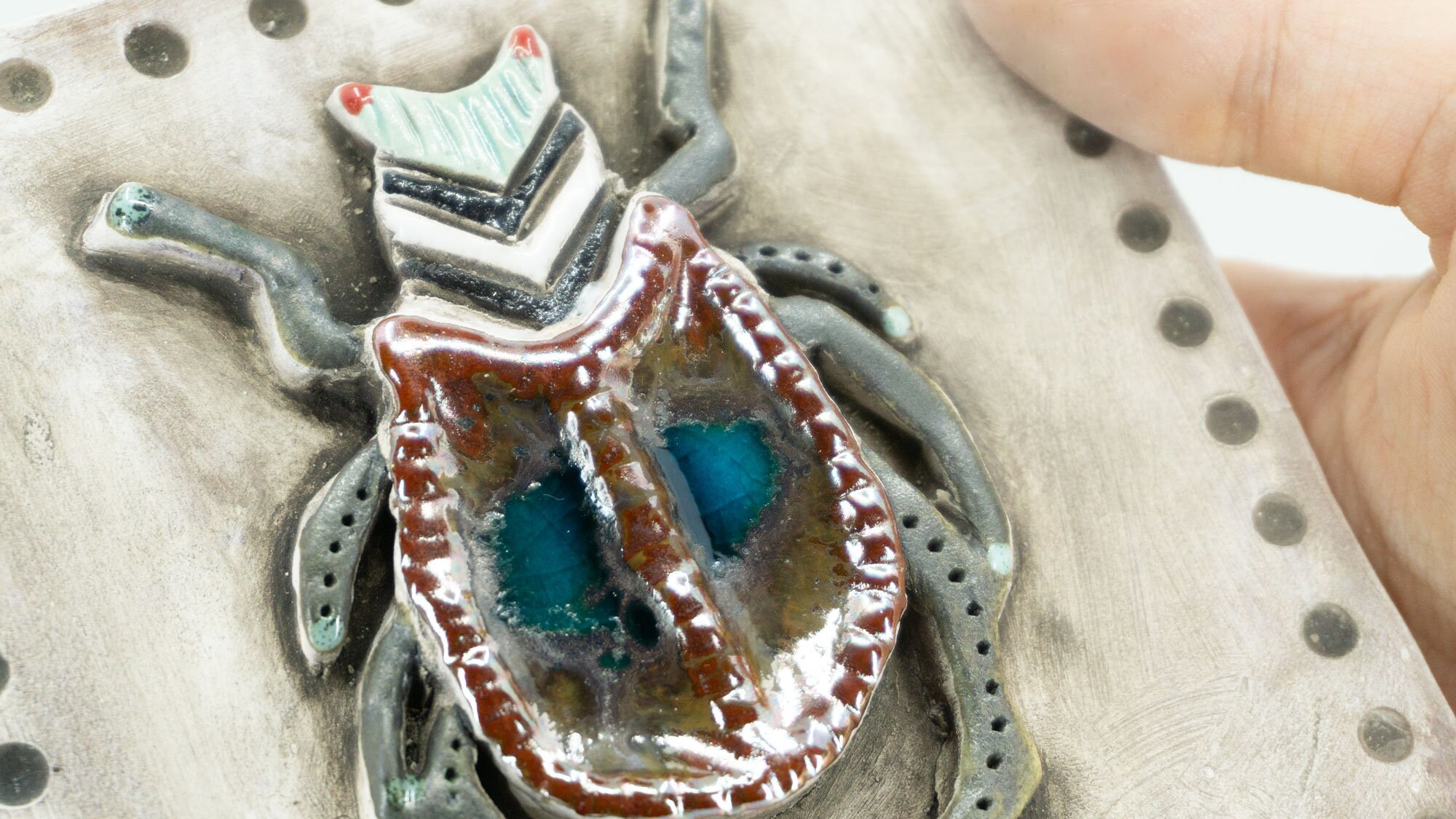 Ceramic Handmade Bugs Tile Set , 4 Piece Handpainted Relief Wall ...