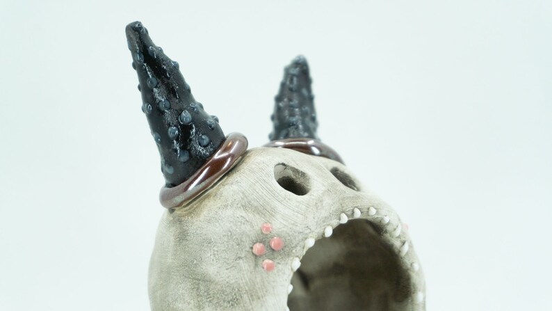 Ceramic Handmade Cute Devils Figure & Candle Holder , Halloween Gift 2 ...