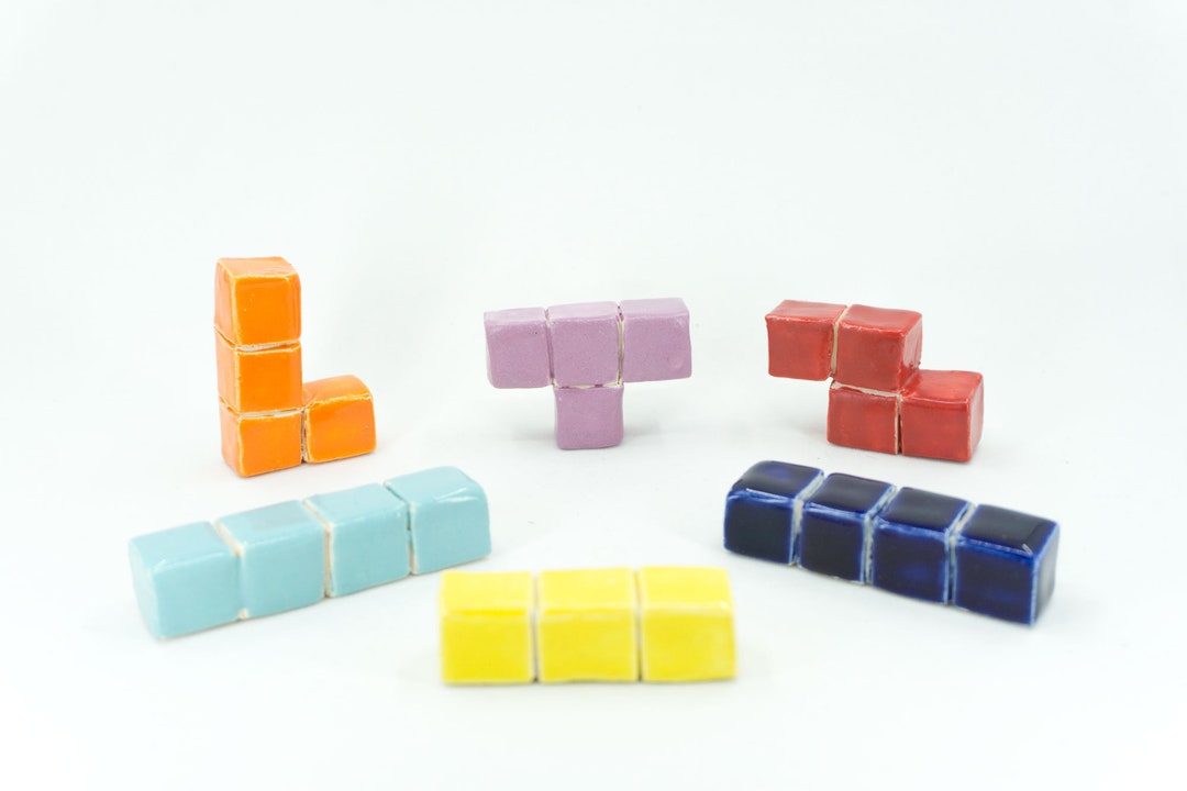 Ceramic Handmade Tetris Blocks Set Funny Geek Gift idea Tetris - Etsy ...