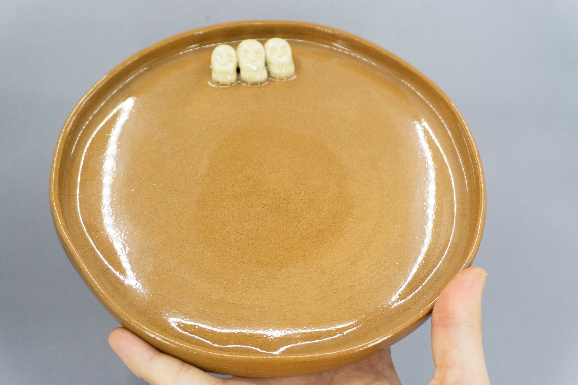 Skull Serving Plate Ceramic Handmade Gothic Home Decor Dining Snack ...