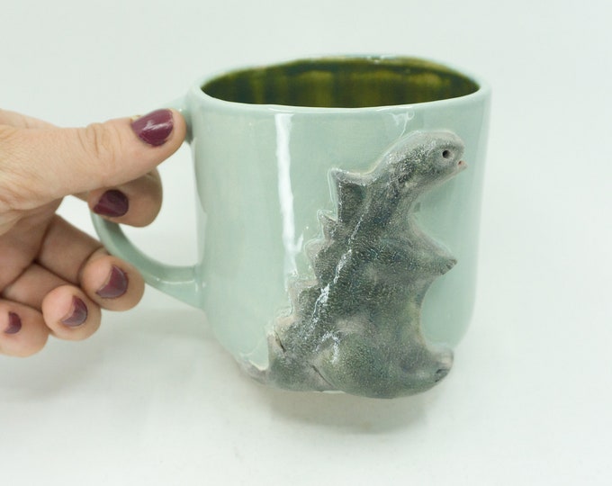 Ceramic Handmade Godzilla Mug , Coffee Mugs , Tea Cups , Office Mugs ...