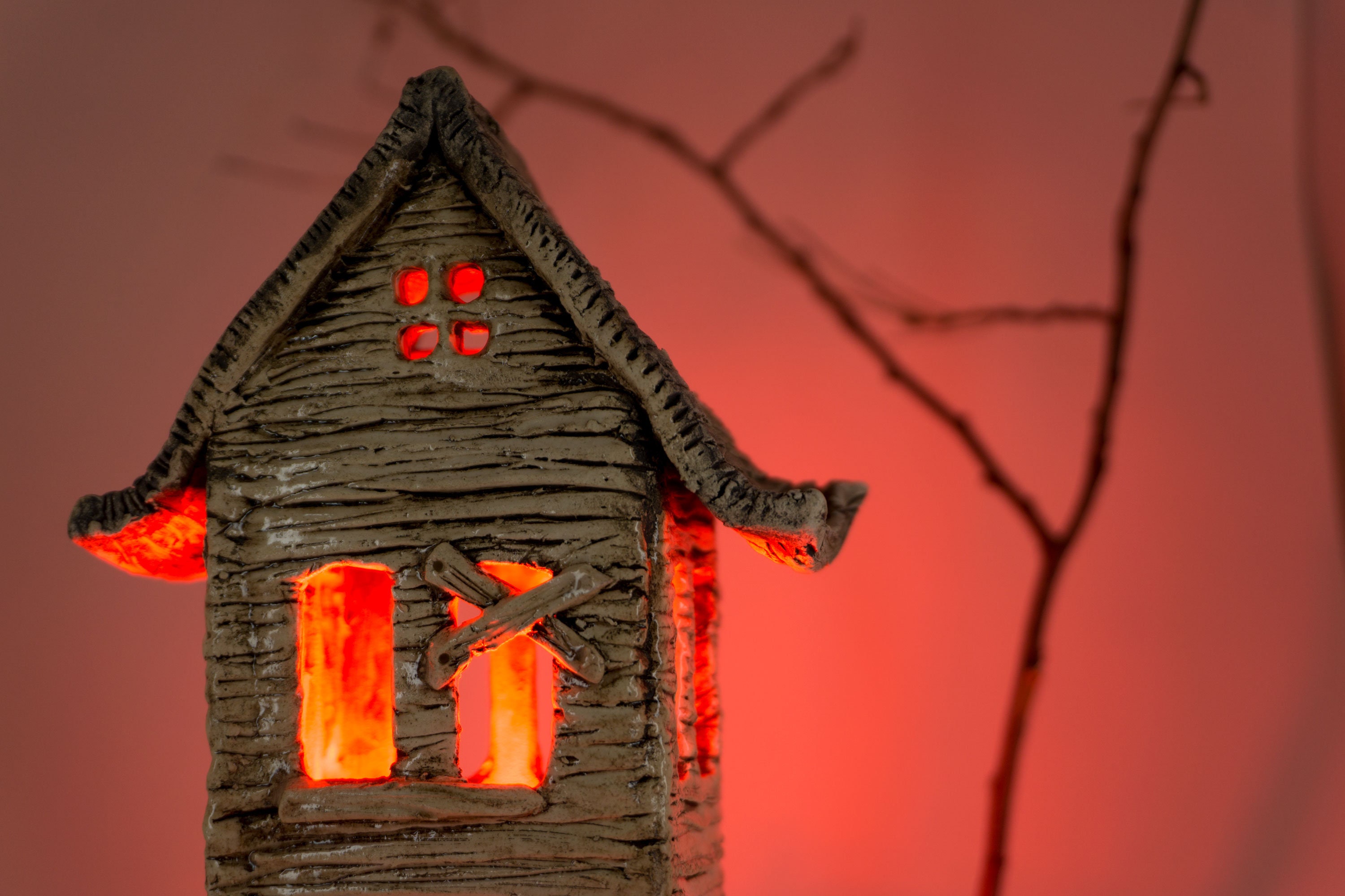 Ceramic Handmade Haunted House Night Lamp Battery Operated - Etsy
