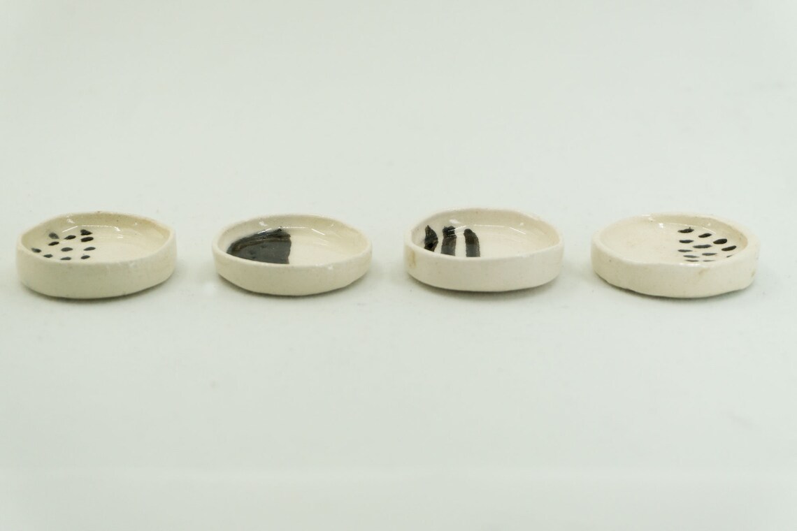 Ceramic Tiny Plates Miniature Handmade Minimal Dollhouse Serving Plate ...