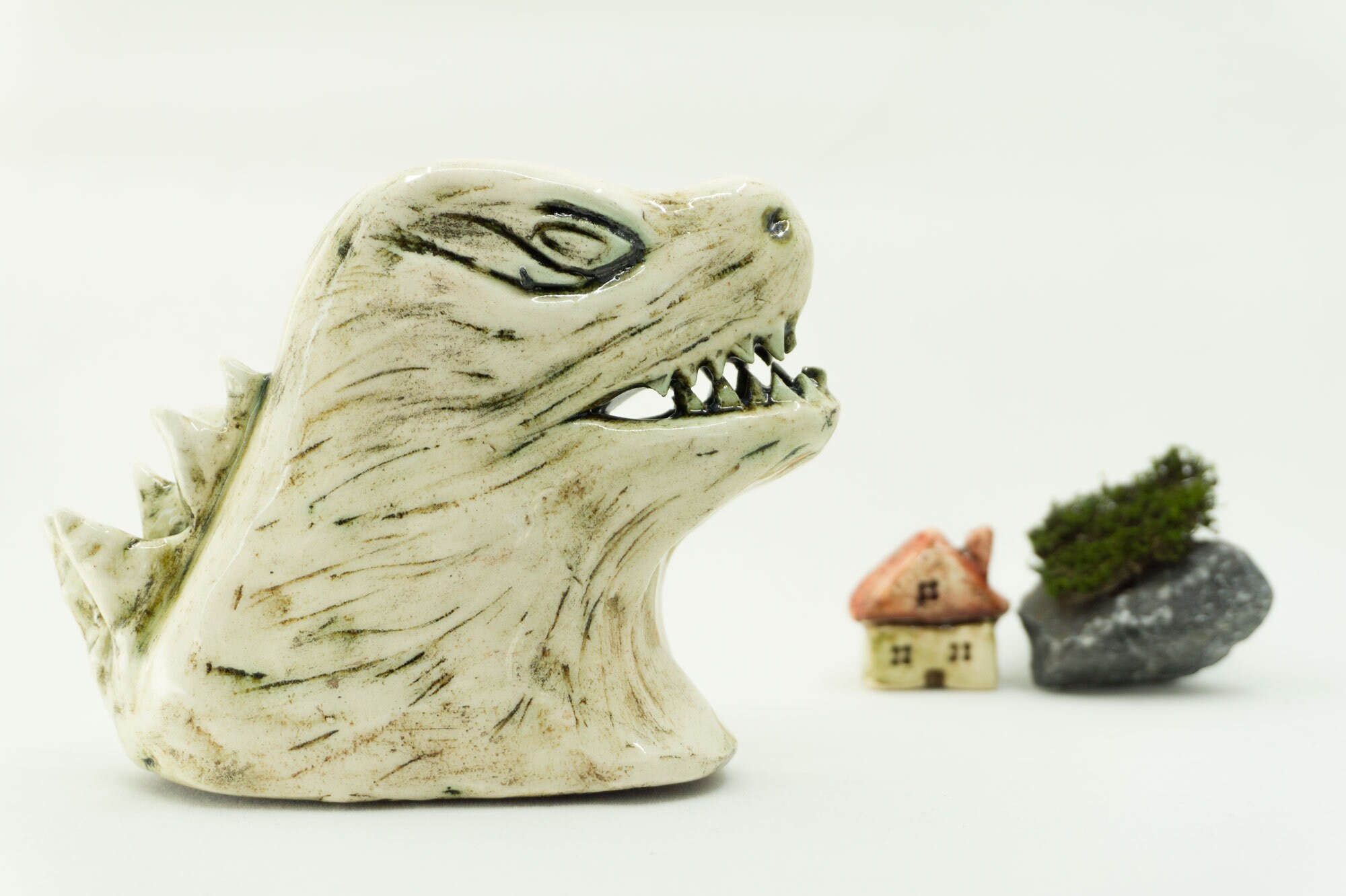 Keramik GODZILLA Kopf 2d Skulptur handgemachte Home Decor | Etsy