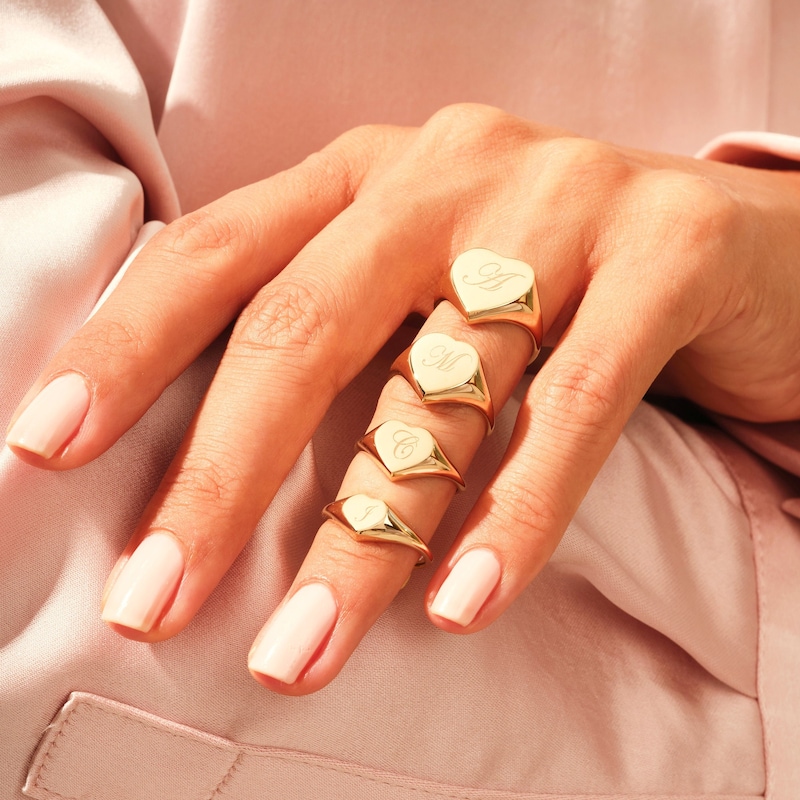 Engraved Heart Ring Gold - Etsy