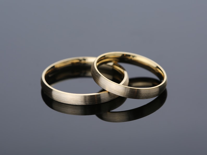 14k Matte Yellow Gold Band / CLASSIC DOME / Comfort Fit / Men's Women's ...