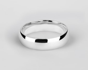 White Gold Simple Ring - Etsy