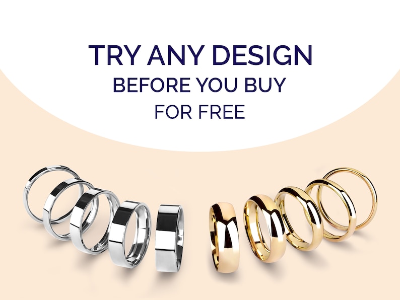 Try Free Rings at Home Before You Buy / Free Wedding Band - Etsy
