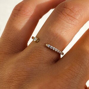 Diamond Pave Open Stackable Fashion Ring / 14k Gold Diamond Ring ...