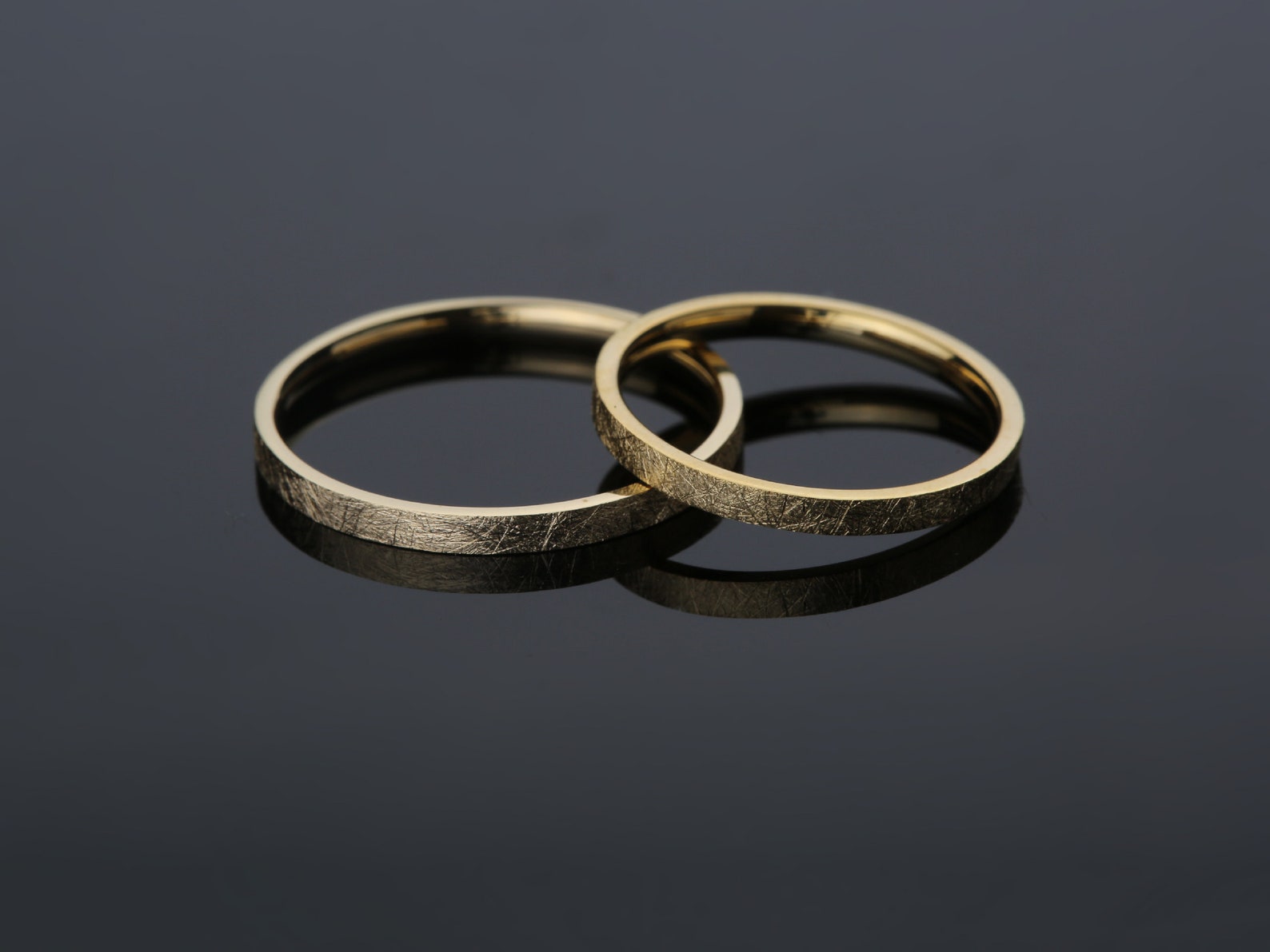 14k Flat Yellow Gold Band Ice Matte Finish / Comfort Fit / - Etsy