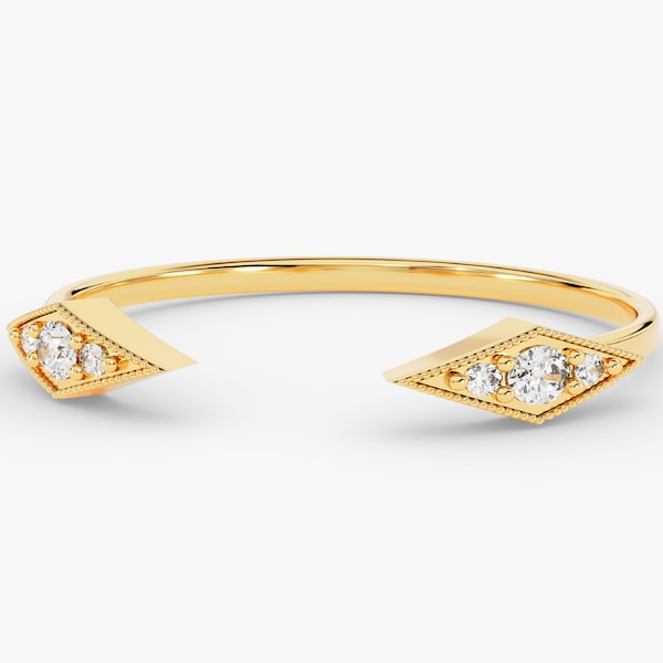 Diamond Open Band - Etsy