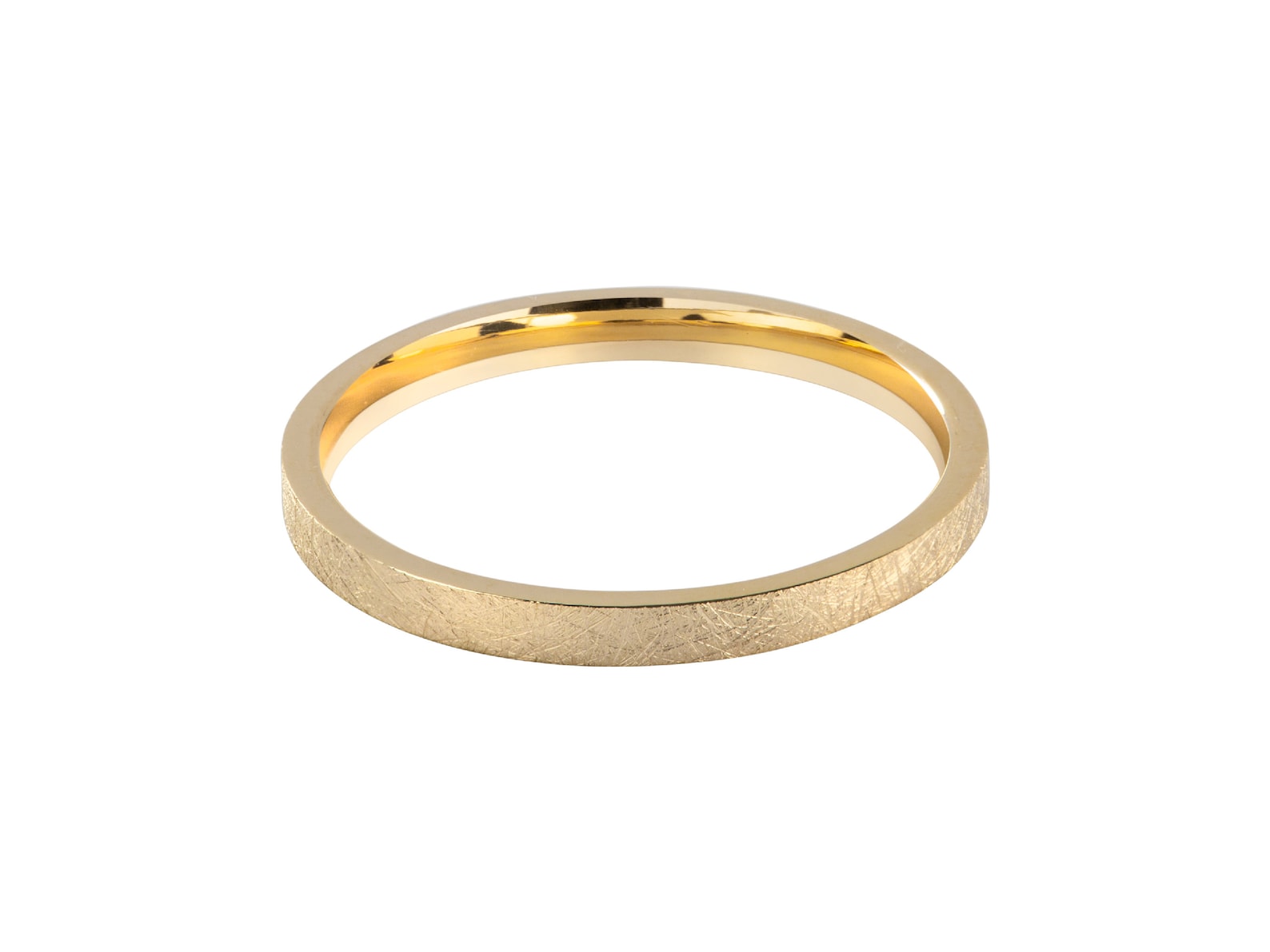 2mm Flat Gold Band ICE MATTE FINISH/ 10k 14k 18k Wedding - Etsy