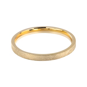 2mm Flat Gold Band - ICE MATTE FINISH/ 10k 14k 18k Wedding Ring for ...