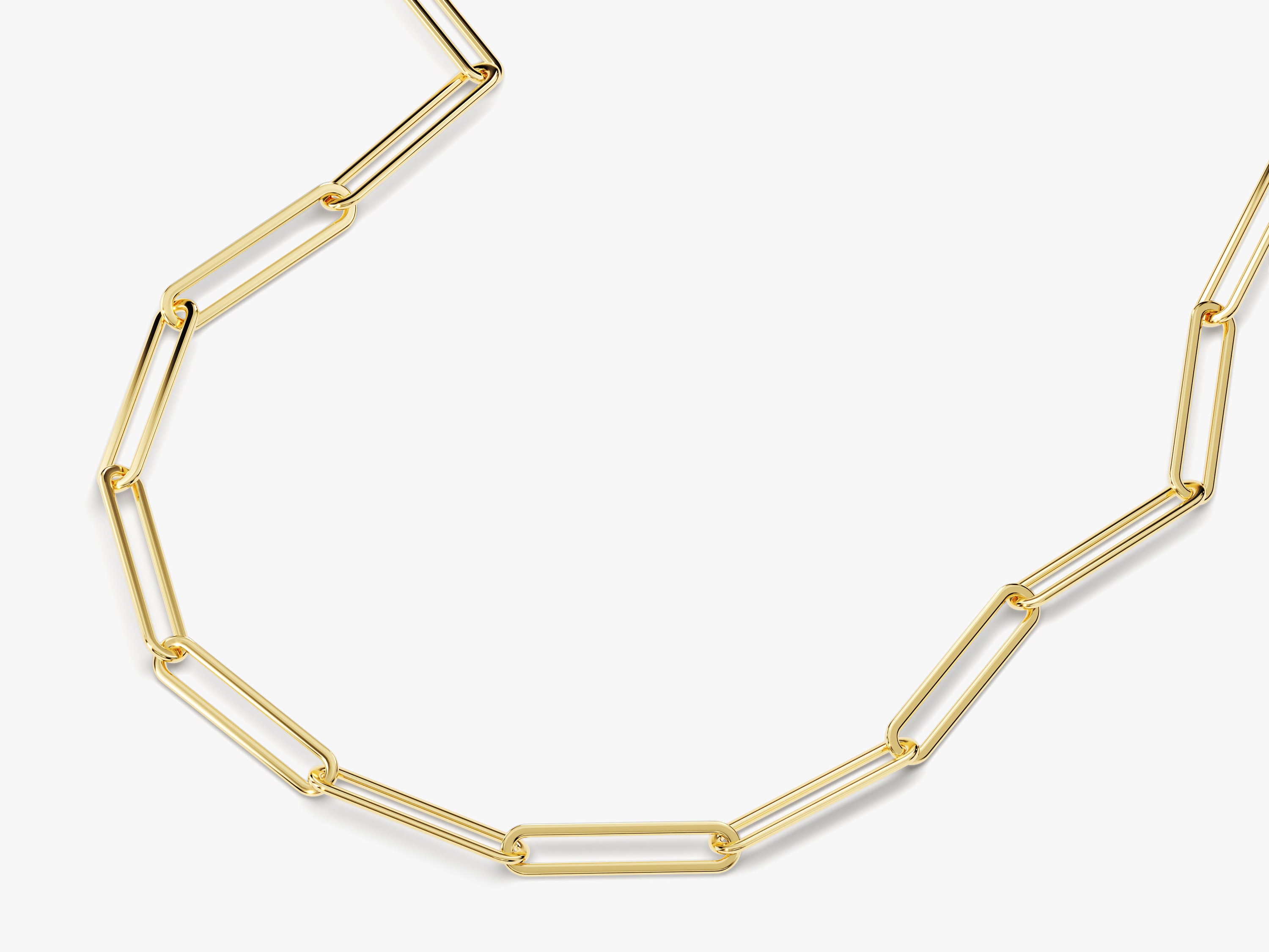 14k Gold Paperclip Chain Necklace / Bold Paperclip Link Chain - Etsy