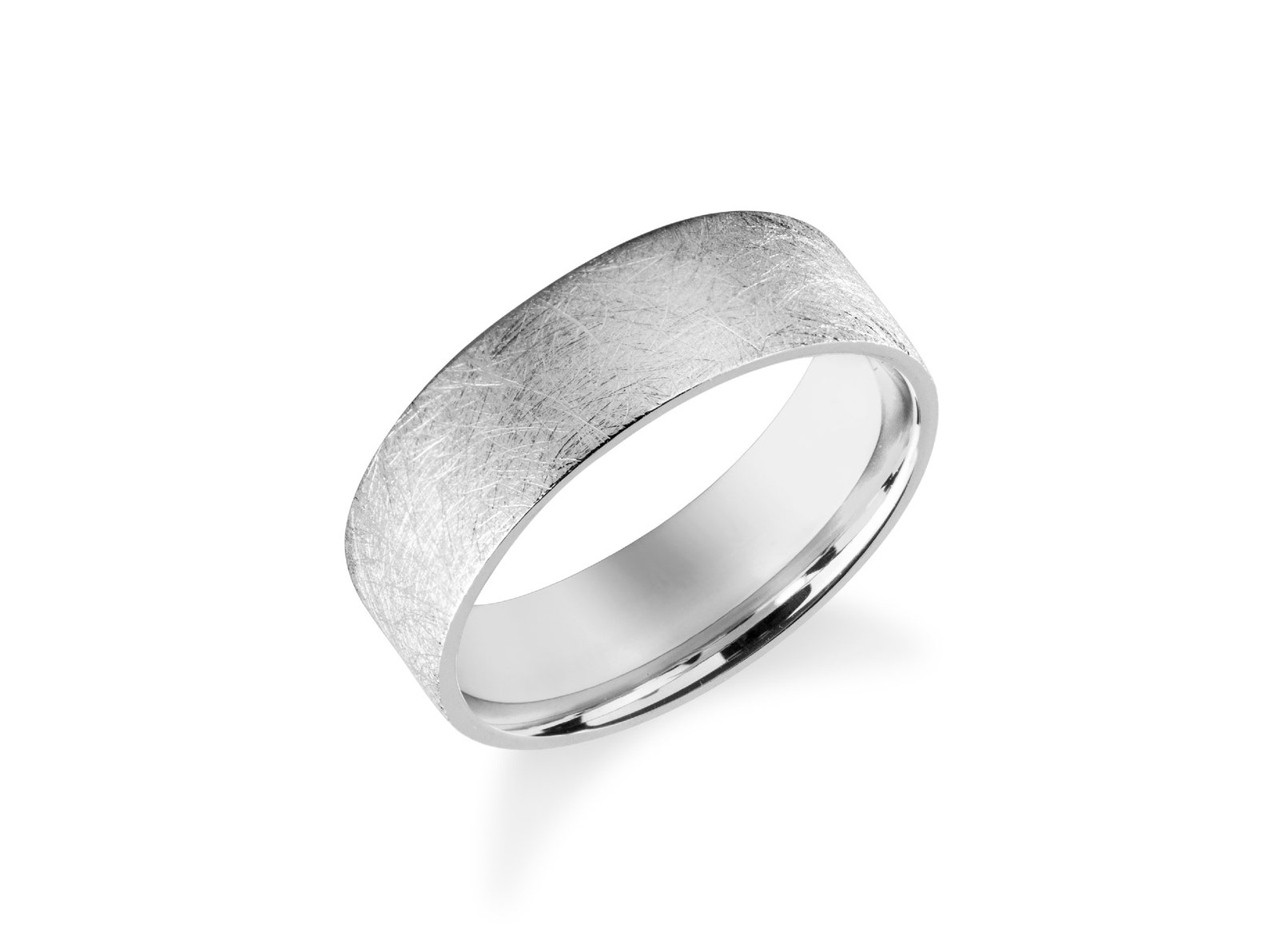 6mm Ice Matte Gold Wedding Band – Comfort Fit Ring 10k 14k 18k, Yellow ...