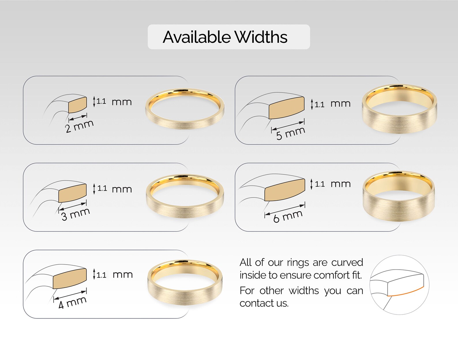 3mm Flat Gold Wedding Band MATTE BRUSHED / 10k 14k 18k - Etsy