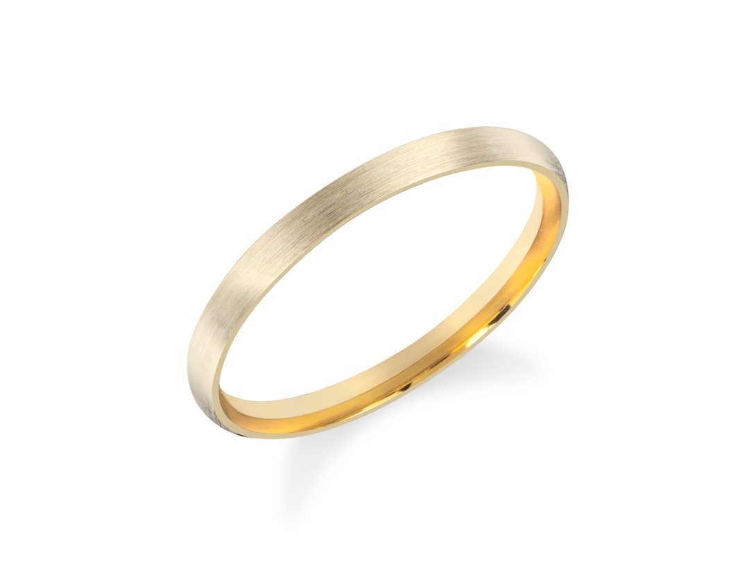 14k Matte Yellow Gold Band / CLASSIC DOME / Comfort Fit / Men's Women's ...