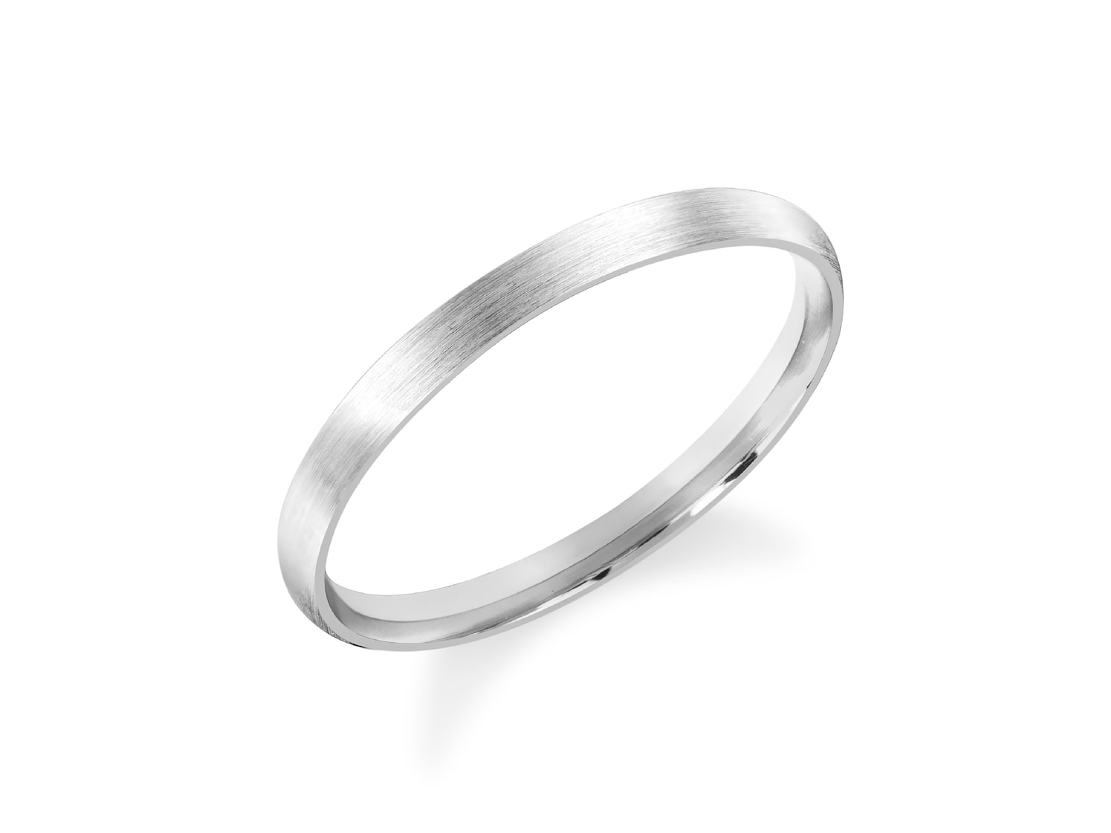14k Matte White Gold Band / CLASSIC DOME / Brushed Ring / - Etsy