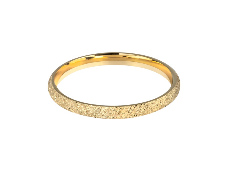 2mm Gold Band Stardust / CLASSIC DOME / COMFORT Flt / 10k - Etsy