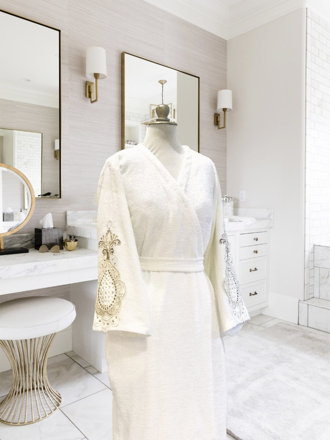 Organic Bamboo Turkish Bathrobe: Handmade Plush Lounge Robe With ...