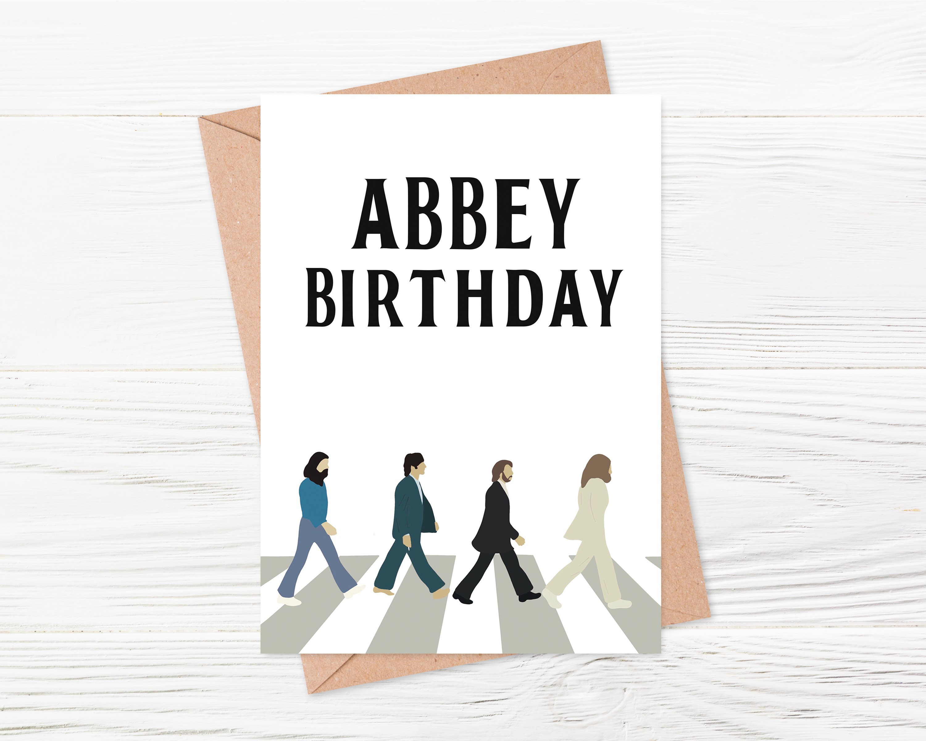 The Beatles Birthday Card The Beatles abbey road birthday | Etsy