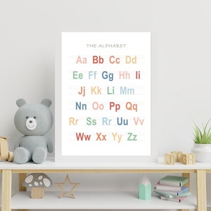 Printable Alphabet Poster, Abc Poster, Alphabet Letters Educational ...