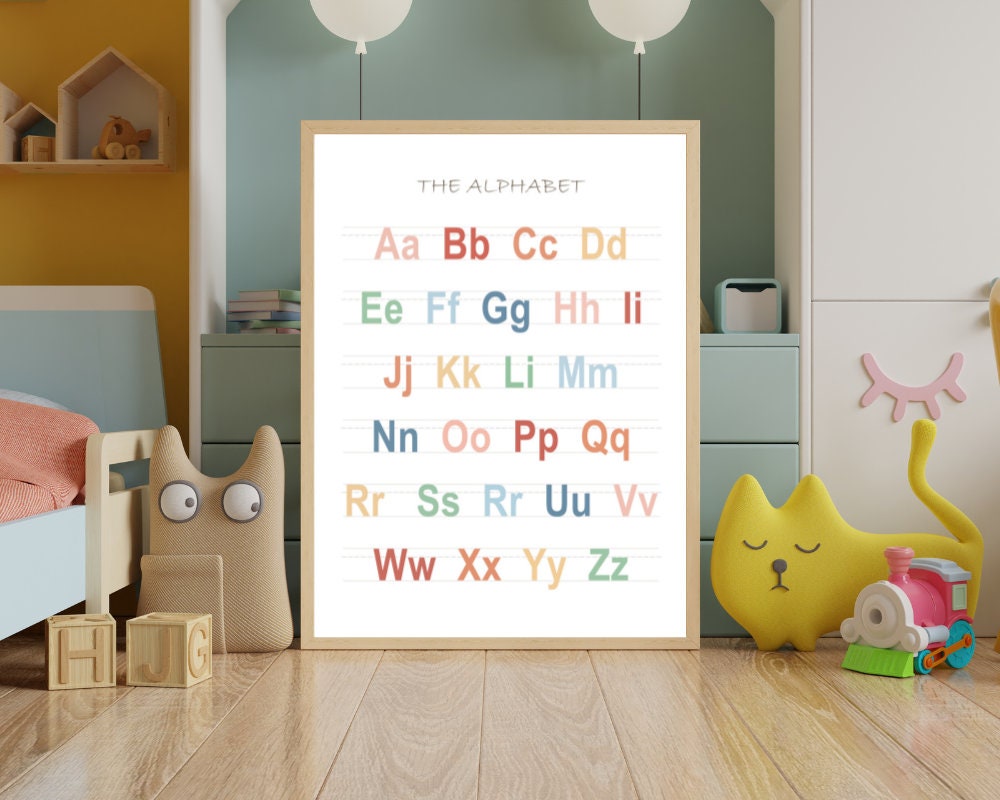 Printable Alphabet Poster, Abc Poster, Alphabet Letters Educational ...