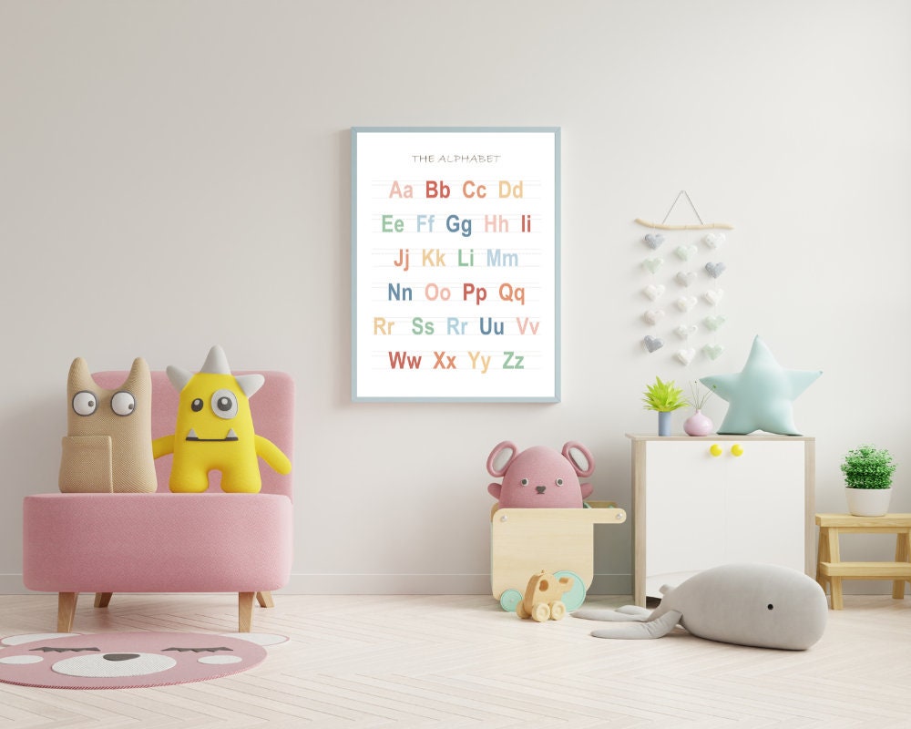 Printable Alphabet Poster, Abc Poster, Alphabet Letters Educational ...