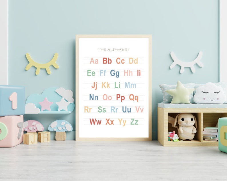 Printable Alphabet Poster, Abc Poster, Alphabet Letters Educational ...