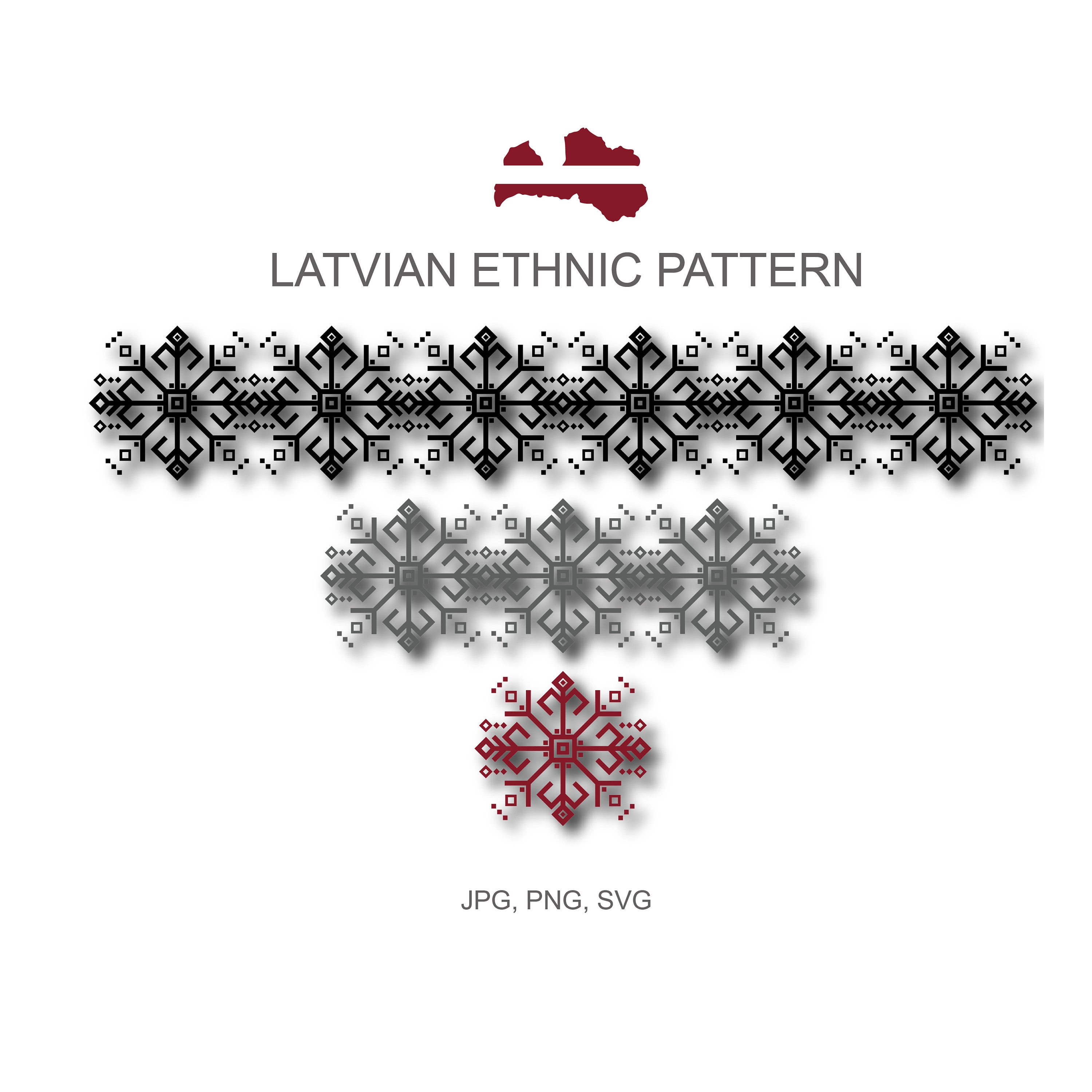Latvian Ethnic Symbol Pattern, Latvian Symbols, Ethnic Geometric Signs ...