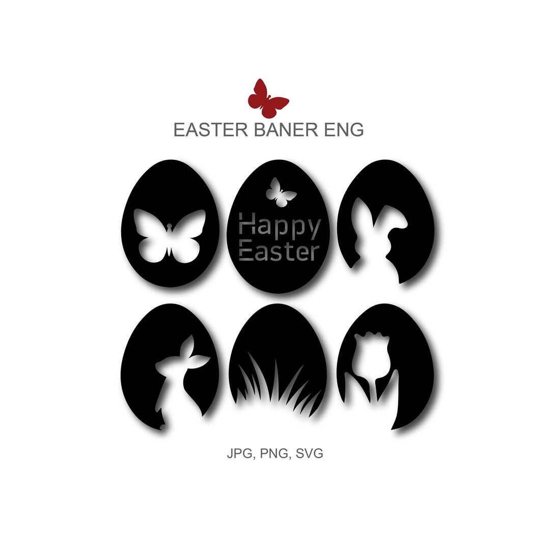 Easter Banner SVG, Easter Shapes Digital Download, Garland, Bunny, Egg ...