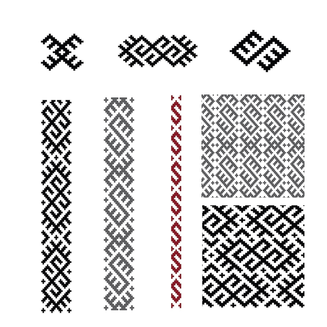 Latvian Ethnic Symbol Pattern, Latvian Symbols, Ethnic Geometric Signs ...