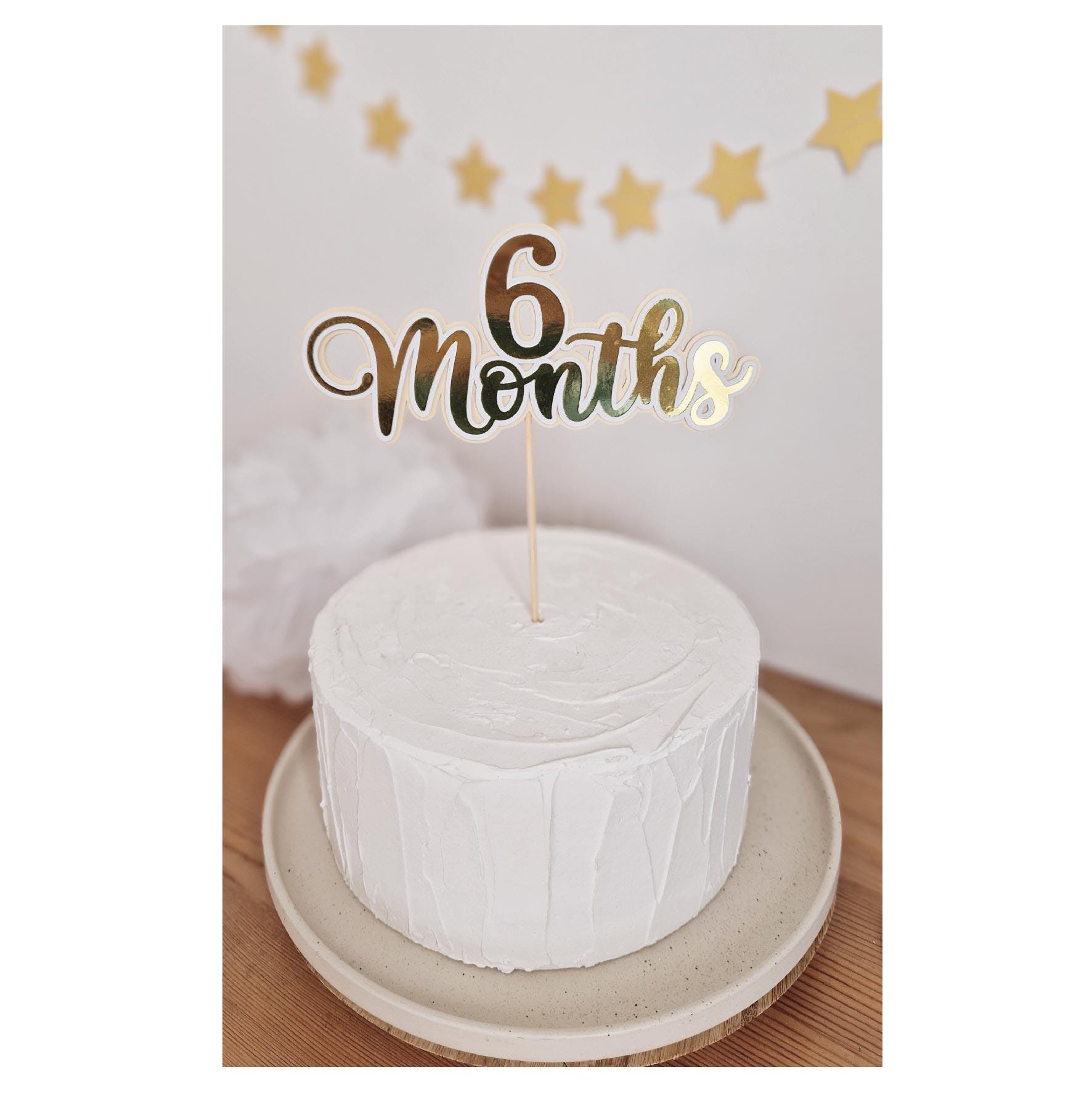 6 Month Cake Topper SVG: Layered 3D Cut File (digital Download) - Etsy