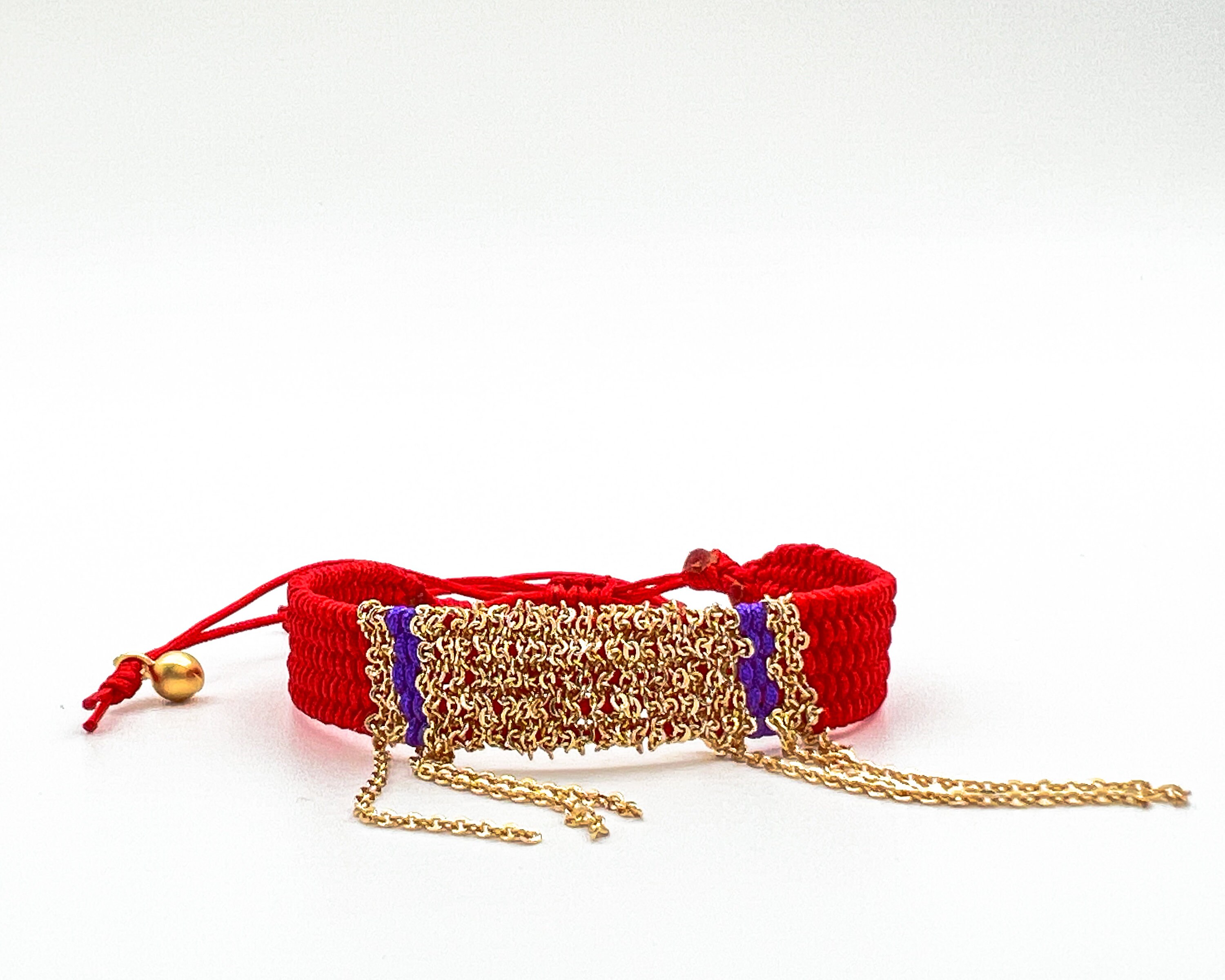 Spanish Red Woven Bracelet for Women, Adjustable Stacking Bracelet ...