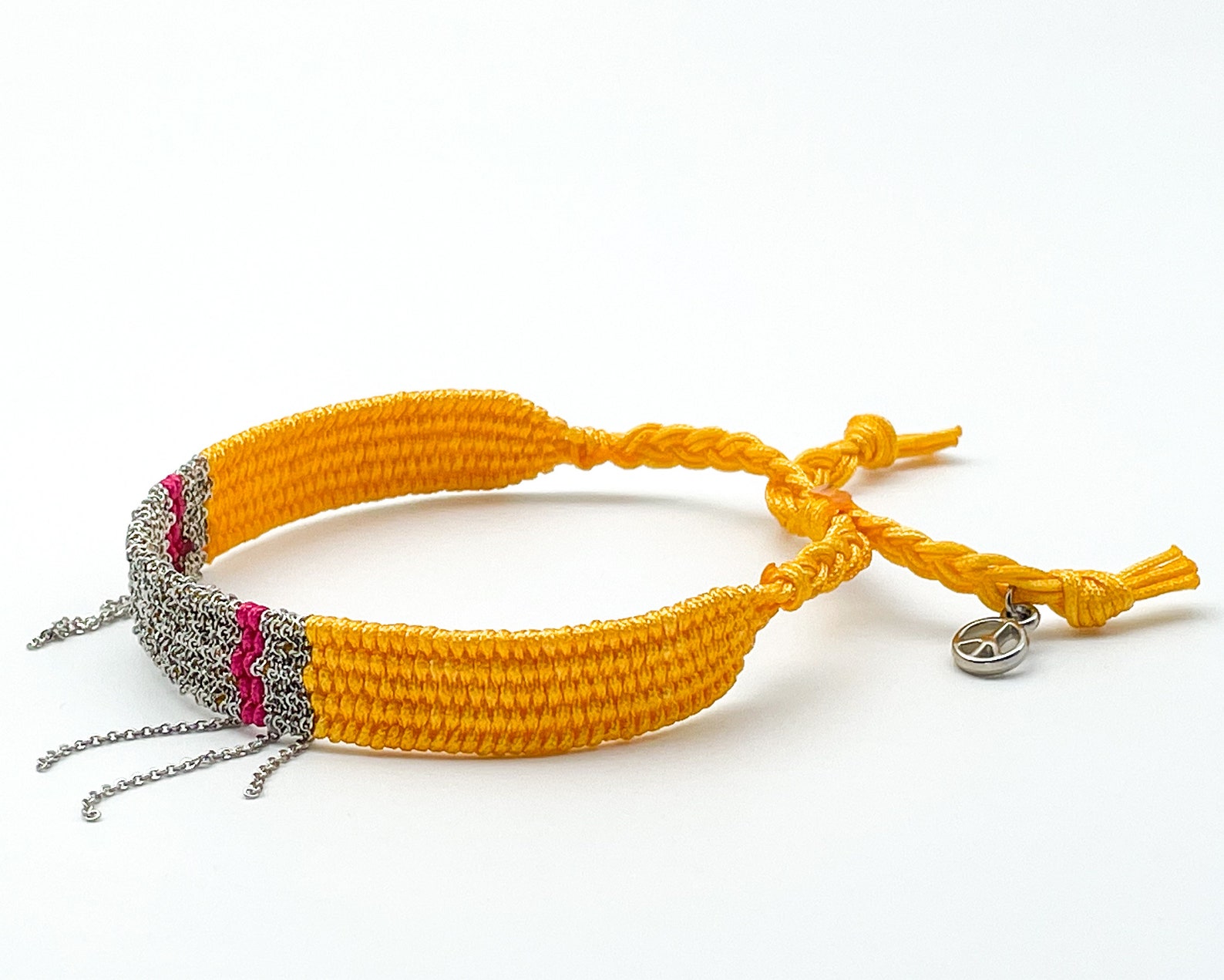 Sunshine Yellow Handwoven Bracelet Unique Design Adjustable - Etsy