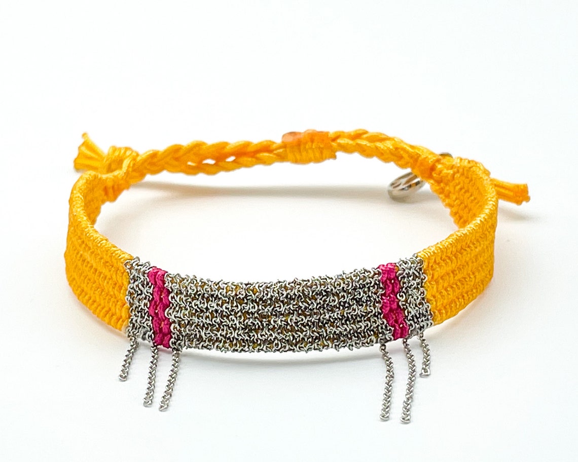 Sunshine Yellow Handwoven Bracelet, Unique Design for Stylish Women ...