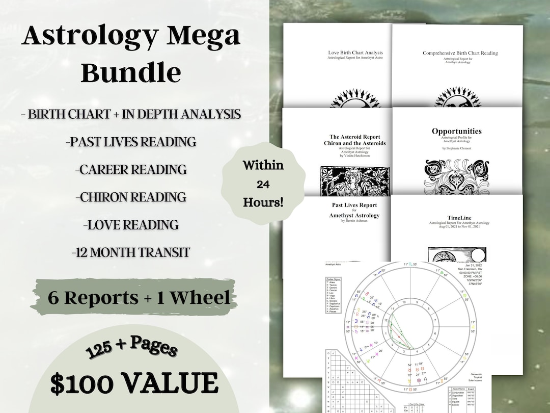 Astrology Comprehensive Mega Bundle: Natal Birth Chart + In-depth ...